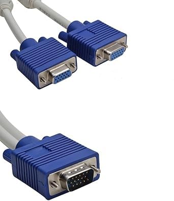 GR Deals 1 Computer To Dual 2 Monitor VGA Splitter Cable Video Y ...