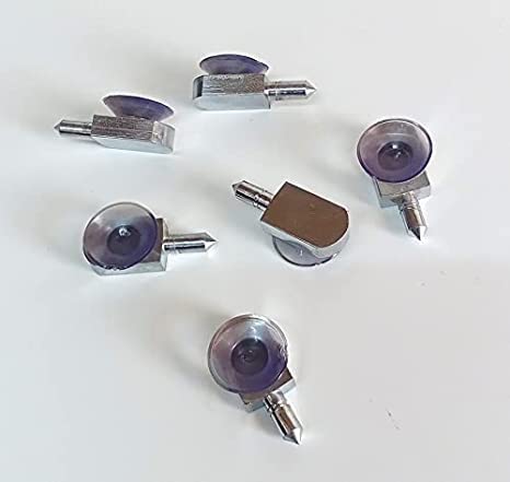 AAMS HOME DECOR Brass Self Button Vacuum Bat Glass Panel Shelf Clamp ...