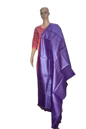 Buy Pure Handloom Tasar Silk Blue Colour Dupatta (Abhinav Silk) at ...