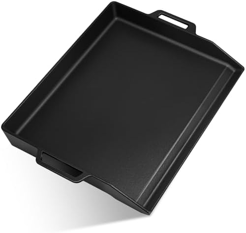 Hiorucet Cast Iron Griddle Plate for Gas Stove, Oven and Charcoal/Gas ...