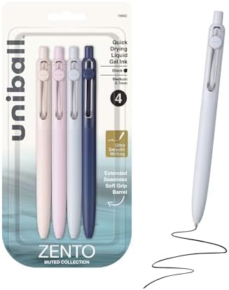 Amazon.com: uniball™ Zento Gel Pens, Black Ink, 0.7mm Medium Point ...