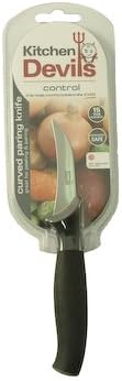 Kitchen Devils Control Curved Paring Knife, Stainless Steel, Black, 27. ...