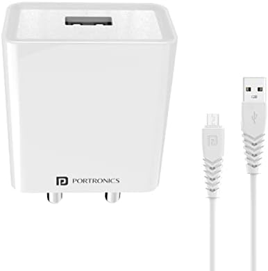 Portronics Adapto 66 2.4A 12w Dual USB Port 5V/2.4A Wall Charger,Comes ...