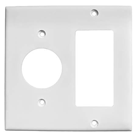 2-Gang Combo Lexan Plastic Wall Plate - 1 Single Receptacle, 1 ...