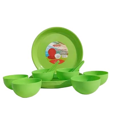 ANI IMPEX Pack of 18 Plastic Microwave Safe and Unbreakable Red Round ...