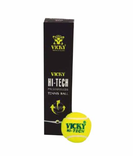 Vicky Cricket Ball Tennis Hi-Tec, Pack of 4 (Flourscent Yellow ...
