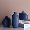 Amazon.com: Small Navy Blue Ceramic Vase Set of 3,Bulk Mini Bud Vases ...