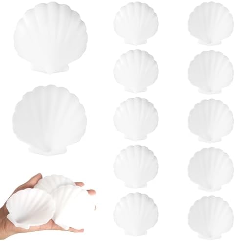 Amazon.com: Brilucky 10 Pcs Large Plastic Scallop Shells,3.5'' White ...