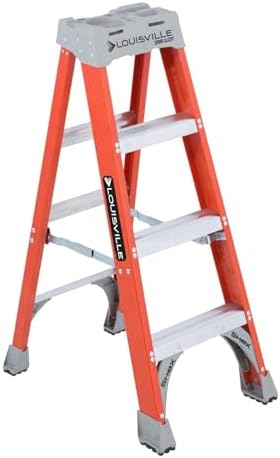Louisville Ladder 4-Foot Fiberglass Twin Front Step Ladder, 375-Pound ...