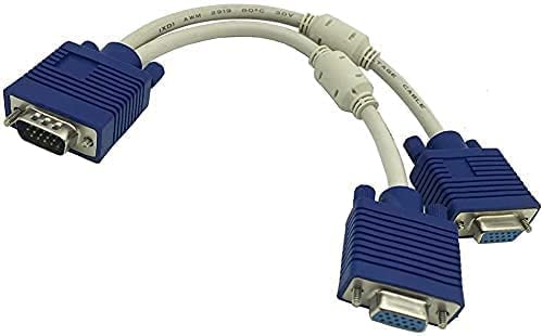 V-RANGE VGA Y Splitter Cable 1 Male VGA to 2 Female VGA Splitter Cable, Male to Male VGA Cable ...