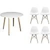 Inspirer Dining Table Set New 17 inch SeatDepth Eiffel Chair with ...