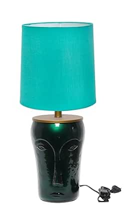 Buy Clovefry Embossed Face Pattern Base with Cylindrical Shade Lacqured ...