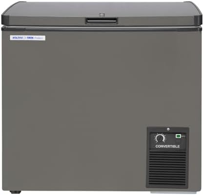 Voltas CVF500DA4-P-PL CONVERTIBLE Grey 4Star Hard Top Deep Freezer Hard ...