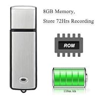 8GB Mini Digital Voice Recorder USB Rechargeable Capacity Sound Audio ...