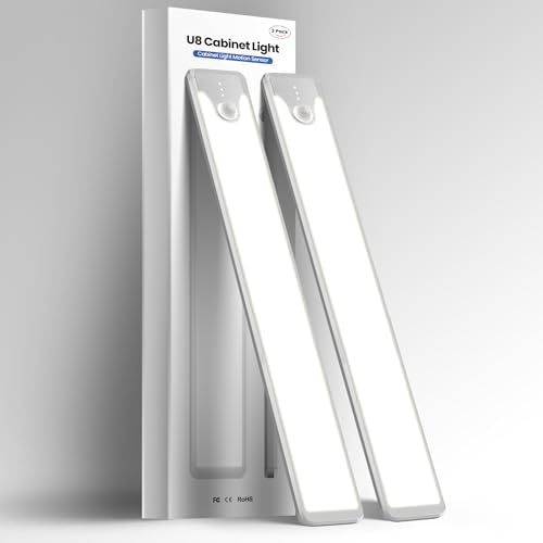 Homelist Under Cabinet Kitchen Lights, 2 Pack Rechargeable Motion ...