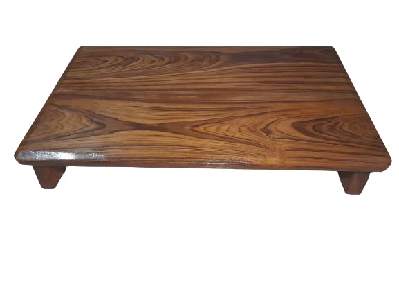 Gajanan Furniture Teak Wood Pooja Asana/Patla/Chowki/bajot for Sitting ...