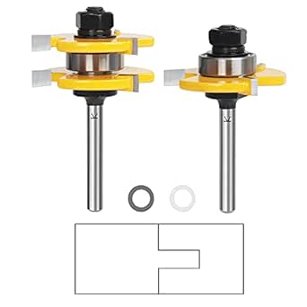 Tongue & Groove router bit set in 1/4 inch shank for wood router by ...