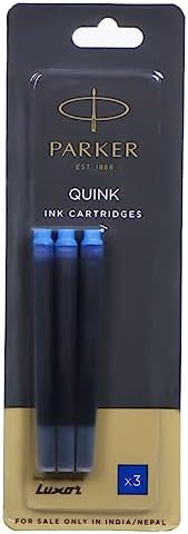 Parker Quink Cartridge | Blue Ink Color Quick-Drying Ink | No-Smear ...