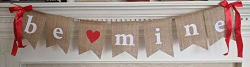 Amazon.com: BE Mine Burlap Banner - NO DIY - Valentine's Day ...