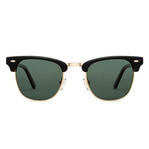 Buy Clubmaster 50's Sunglasses | Unisex Black Full Frame & Lens | Semi ...