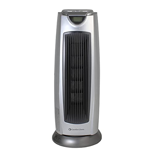 Comfort Zone CZ499R 1500 Watt Ceramic Oscillating Digital Tower Heater ...