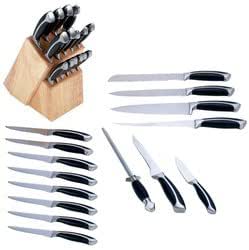 Amazon.com: Slitzer 16pc Double-Forged Bolster Kitchen Cutlery Set in ...