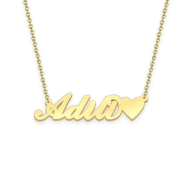 Aditi Name Gold Color Ready Name With Heart And Star Design 24k Gold ...
