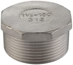 Amazon.com: 1 1/4" Hex Plug Stainless Steel 316#150 Threaded MNPT ...