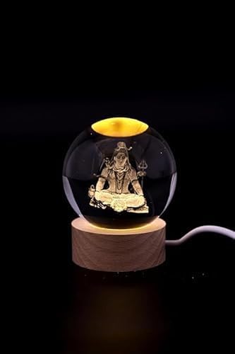 Buy 3D Shiv Ji Crystal Ball Lamp - Solar System Night Light, 3D Crystal ...