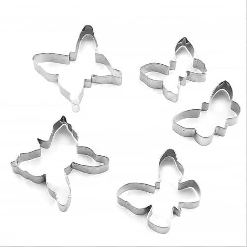 Amazon.com: Kukifun 5Pack Butterfly Cookie Cutter Set, Stainless Steel ...