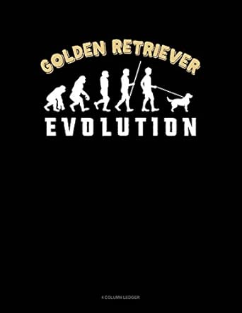 Golden Retriever Evolution: 4 Column Ledger : Amazon.sg: Books