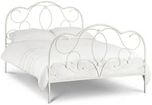Amazon.com: Arabella, 4ft6 Double, STONE WHITE METAL BED Luxury Spring ...