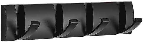Amazon.com: Wisfame Black Wall Coat Rack with 4 Folding Hooks, Modern ...