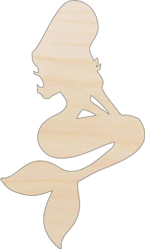 Amazon.com: Mermaid - Laser Cut Out Unfinished Wood Craft Shape SEA2 2 ...