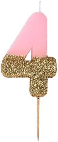 Purple 4 Butterfly Birthday Candles, Number 4 Candle, 3D Glitter Sequin ...