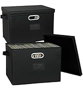 Amazon.com: 12-Inch Vinyl Record Storage Boxes with Lids and Handles ...