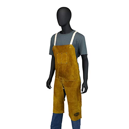 Snapklik.com : IRONCAT 7011 Leather Split Leg Bib Apron 24in. X 48 In ...