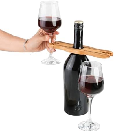Amazon.com: Kamsah Olive Wood Wine Holder - Handmade Wine Glass Holder ...