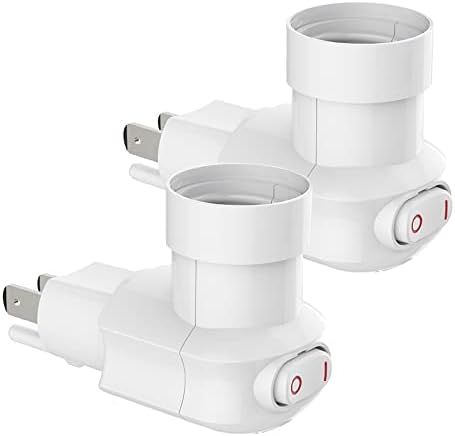 ELECTOP E27 Socket Adapter with On/Off Switch to US Plug,Flexible ...