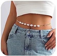Amazon.com: African Opal Beads Waist Chain Elastic Seed Beads Belly ...