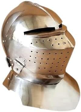 Amazon.com: Medieval Knight Steel Helmet with Visor | Fully Wearable ...