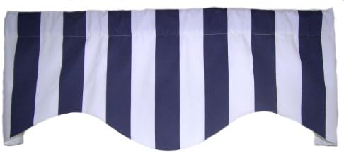 Amazon.com: RLF Home Cabana Stripe M Shaped Valance, Navy : Home & Kitchen