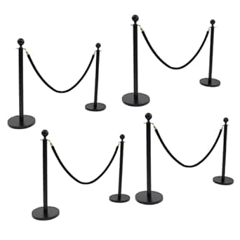Unnsiapit 8Pcs Stainless Steel Stanchion Post, Crowd Control Barriers ...