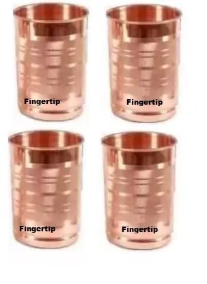 Buy FINGERTIP 4 Copper Glass (Pack of 4) Plain Copper Glass- Glass Set ...