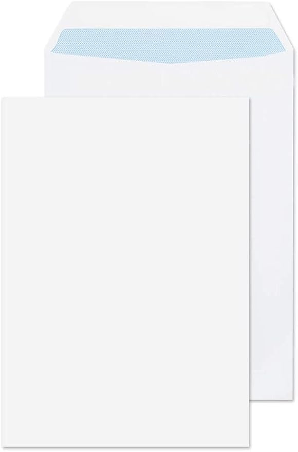 [Pack of 90] C4 Envelopes Plain White Wallet Envelopes 80gsm Peel ...
