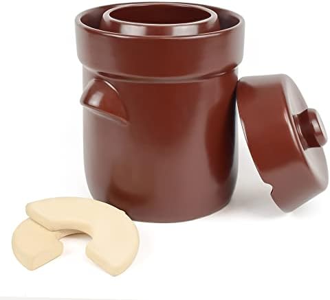 Amazon.com: Seeutek Fermentation Crock Jar 2 Liter / 0.5 Gallon ...