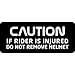 3 - Caution Do Not Remove Helmet Hard Hat/Biker Helmet Sticker BS 703 ...