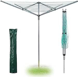 BONAFIDE 60m Rotary Airer Clothes Line, 4 Arm Rotary Washing Line ...