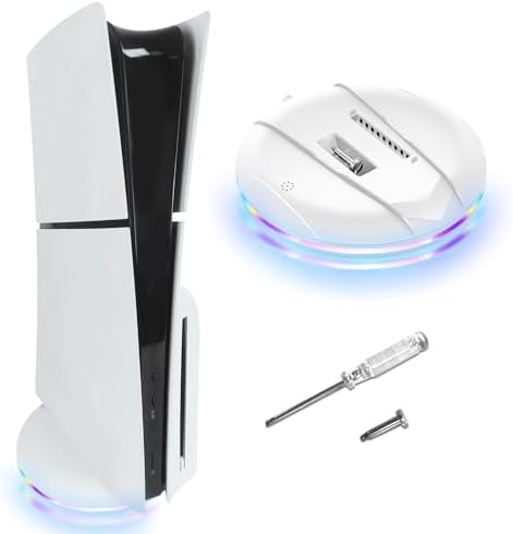 JDGPOKOO Vertical Stand with Lights for PS5 Slim Console, Base Stand ...