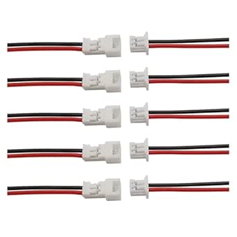 ACGTUY 10/5/2 Pairs Small JST 1.25mm PH2.0 XH2.54 2 Pin Male Female p/Lug Jack Connector Cable ...